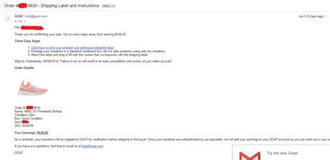 Goat App Order Got Cancelled After Shipping R Sneakers