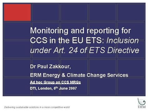 Monitoring And Reporting For Ccs In The Eu