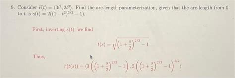 solved consider ⃗r t 3t2 2t3 find the arc length