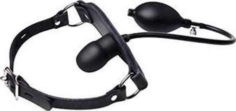Silencer Inflatable Locking Silicone Penis Gag Zwart Bdsm Bondage