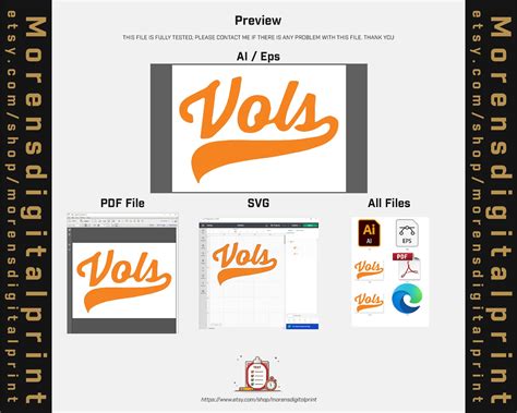 Vols Script Ai Eps Svg Pdf And Image  Png Etsy