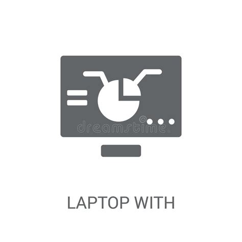 Laptop With Analysis Icon Trendy Laptop With Analysis Logo Concept On