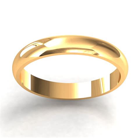 Alliance Homme Classique Demi Jonc En Or Jaune Haddad Joaillerie