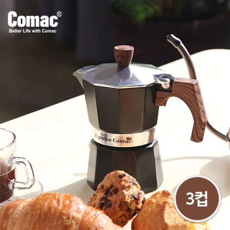코맥 에스프레소 커피메이커 모카포트 우드 3컵 E4 사발이 티몬