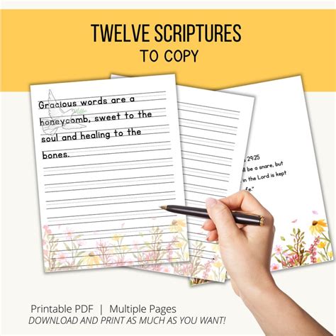 Scripture Copywork Printable Proverbs Copy Work Bible Scripture