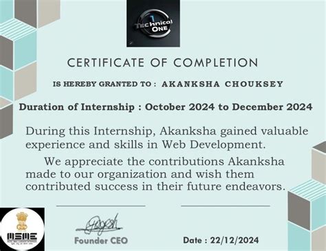 Akanksha Chouksey On Linkedin Internship Webdevelopment