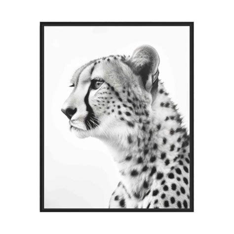 Black And White Cheetah Poster Etsy