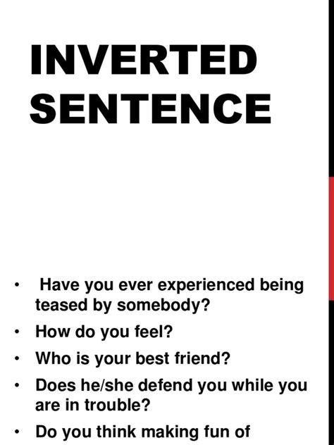 Inverted Sentence Pdf Verb Subject Grammar