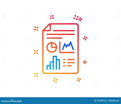 Report Document Line Icon Column Graph Sign Vector Stock Vector Illustration Of Blue Line