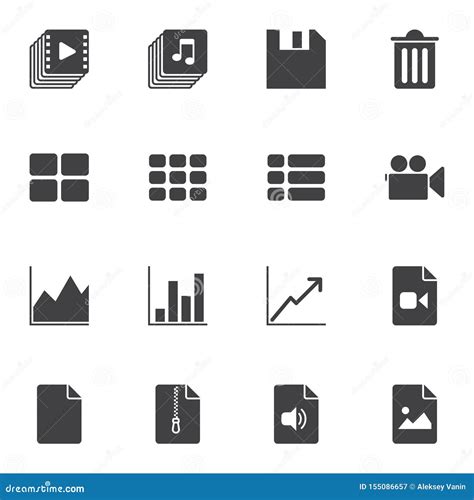UI Elements Vector Icons Set Stock Vector Illustration Of Menu Button 155086657