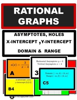 ASYMPTOTES HOLES INTERCEPTS DOMAIN RANGE OF RATIONAL GRAPHS TPT