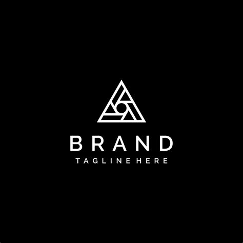 Triangle Logo Template With Camera Shutter Pattern Inside Black