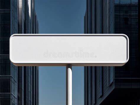 Minimalist Blank Sign Against Urban Skyline Featuring Modern