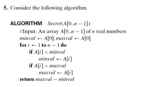 Solved 5 Consider The Following Algorithm Algorithm Secret