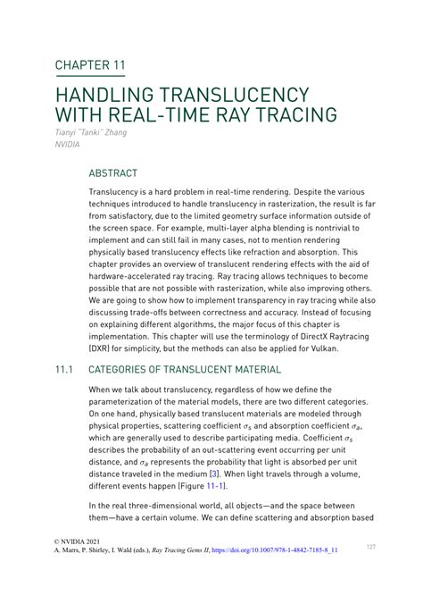 Pdf Handling Translucency With Real Time Ray Tracing