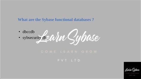 Sybase What Are The Sybase Functional Databases Youtube