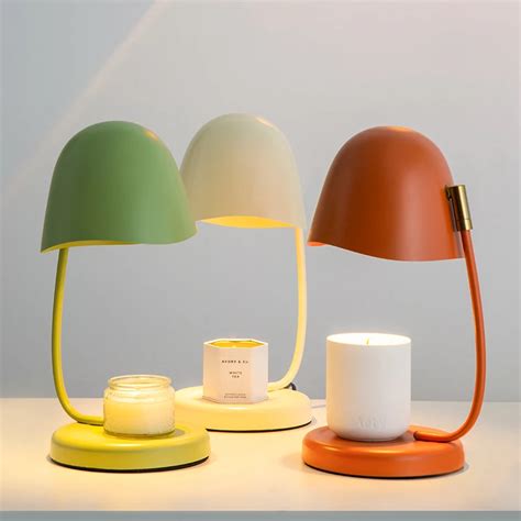 전기 캔들 워머 램프 마카롱 컬러 탑 다운 스탠드 조명 전원 조절 가능한 바디 향기 선물 달걀 껍질 녹는 왁스 조명