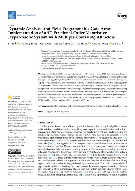 Pdf Dynamic Analysis And Field Programmable Gate Array Implementation