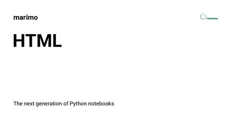 Html Marimo