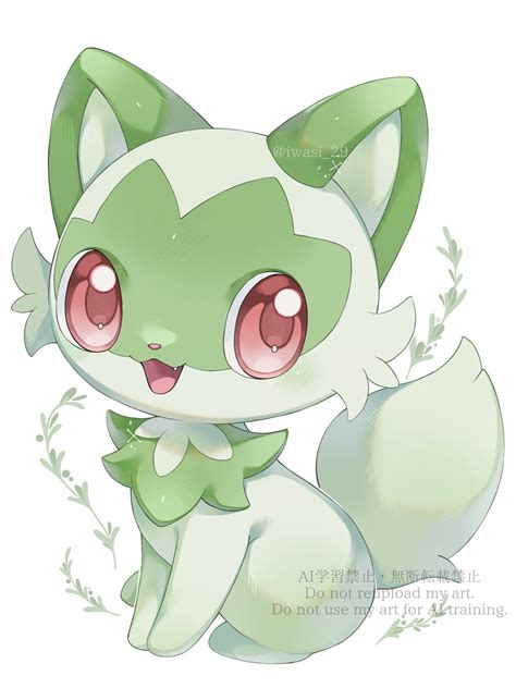 Iwasi 29 Sprigatito Nintendo Pokemon Commentary Highres Symbol Only Commentary D Fang