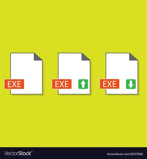 Filename Extension Icon Exe Executable File Vector Image