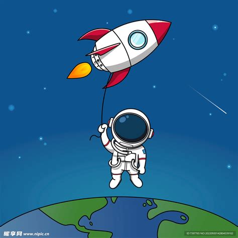 Q版宇航员探险 火箭设计图 图片素材 其他 设计图库 昵图网