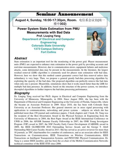 Ppt Power System State Estimation From Pmu Measurements With Bad Data