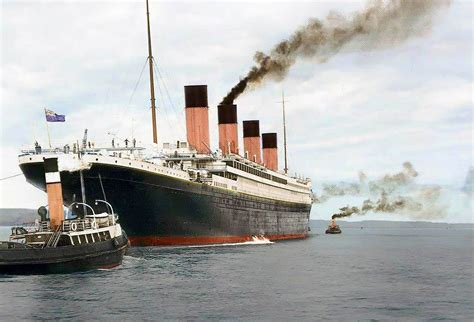 Olympic Port Bow View Of The Rms Titanic Alongside The Berth 44
