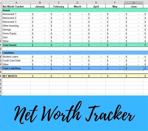 Net Worth Template Excel Download Etsy