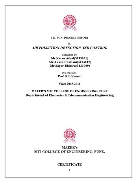Te Mini Project Air Pollution Detection And Control Pdf Relay Pic