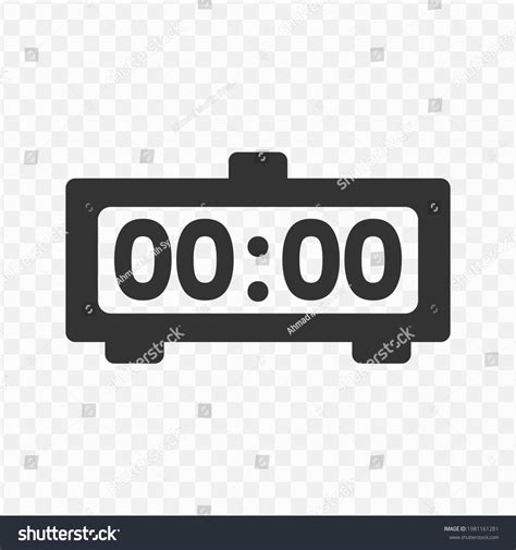 Transparent Digital Clock Icon Png Vector Vetor Stock Livre De Direitos Shutterstock