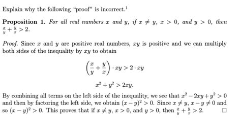 Solved Explain Why The Following Proof” Is Incorrect