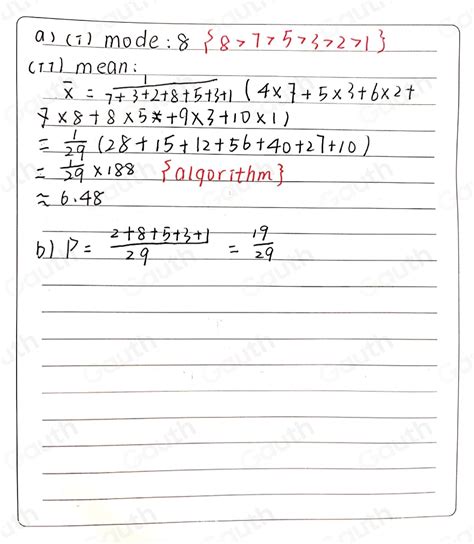 Solved The Table Below Show The Frequency Distrubution Of The Number