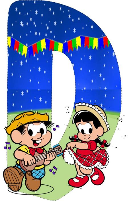 Alfabeto Chico Bento Festa Junina Turma Da Mônica Plaquinhas Para