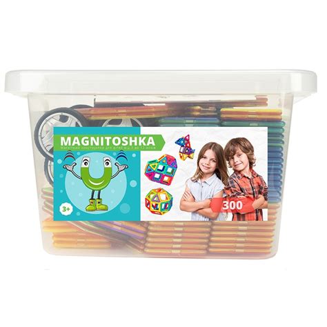 Магнитный конструктор Magnitoshka 300 деталей (большой размер деталей ...