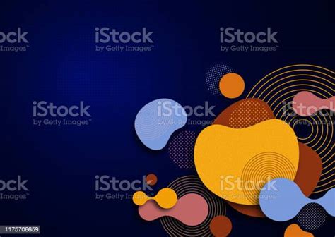 동적 색상 모양과 선 밝은 파란색 배경에 흐르는 액체 형태와 추상 적 구성 디자인 배너 전단지 또는 프리젠 테이션을위한 템플릿 0명에 대한 스톡 벡터 아트 및 기타 이미지