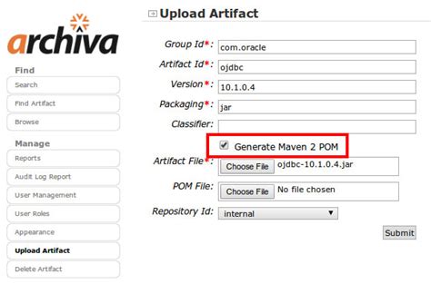 Maven And Archiva No Dependency Information Available Missing Pom Oandb Insights