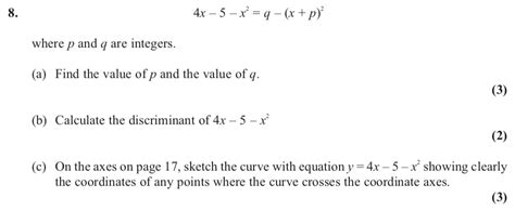 A Level Edexcel Maths Pure Graphs Of Functions 4x 5 X² Q X P² Wher