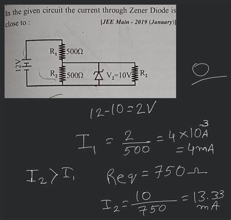 in the given circuit the current through zener diode isclose to [jee m