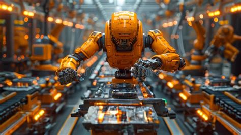 Robotic Arms Working On Assembly Line In Factory Concept Stock Footage Video Of Moving