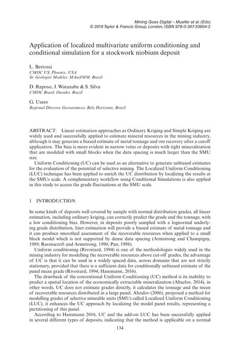 Pdf Application Of Localized Multivariate Uniform Conditioning And