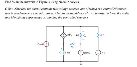 solved find v0 in the network in figure 3 using nodal