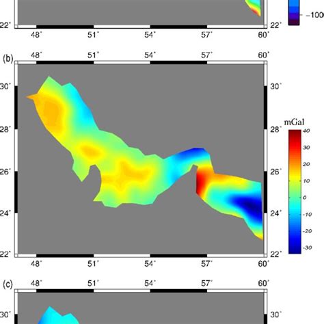 A Represents The Marine Altimetry Derived Gravity Anomaly Over The Download Scientific