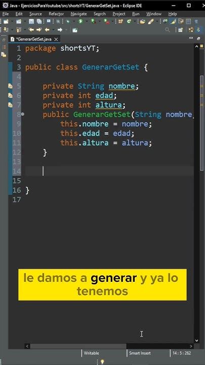 Generar Constructor Getters Y Setters Con Nuestro Ide Cursodejava
