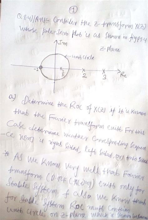 [solved] 3 4 consider the z transform x z whose pole zero plot is