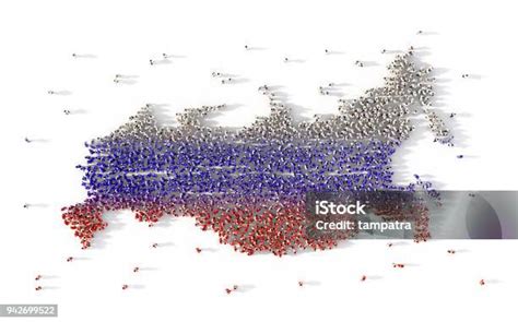 러시아 지도 개념을 형성 하는 사람들의 큰 그룹입니다 3 차원 일러스트 레이 션 3차원 형태에 대한 스톡 사진 및 기타 이미지 3차원 형태 공동체 군중 Istock