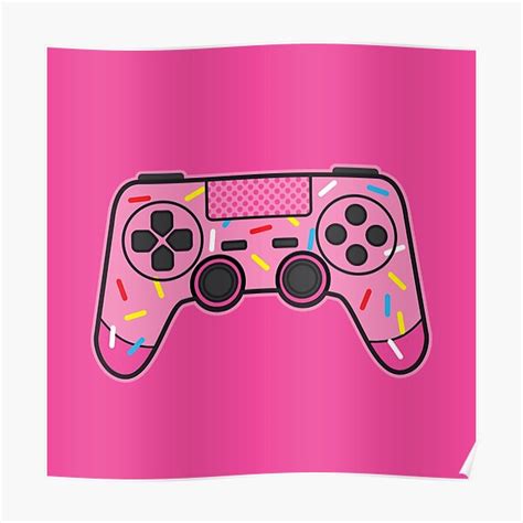Donut Doughnut Games Controller Poster For Sale By Hixonhouse Redbubble
