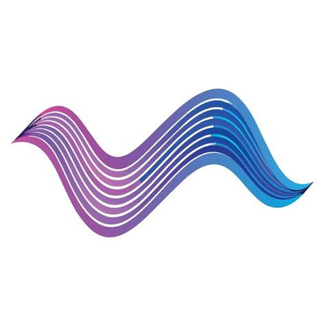 Vector Wave Lines Flowing Dynamic Colorful Gradient Blue Purple Pink Isolated On White