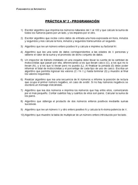 practica programación pdf
