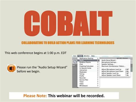 Cobalt Webinar 1 Pptx Web Conferencing Computer Software And Applications